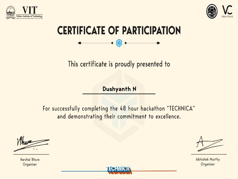 DUSHYANTH N on LinkedIn: #hackathon #techinnovation #vitvellore #teamwork DUSHYANTH N on LinkedIn: #hackathon #techinnovation #vitvellore #teamwork