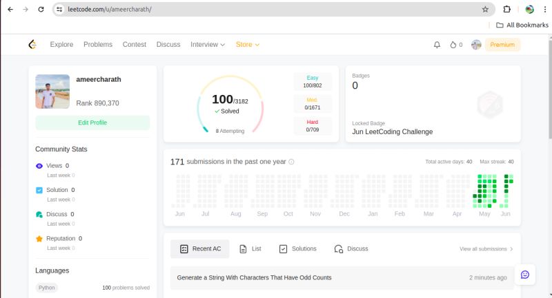 Completed 100 LeetCode problems! | Ameer suhaib posted on the topic ... Completed 100 LeetCode problems! | Ameer suhaib posted on the topic ...