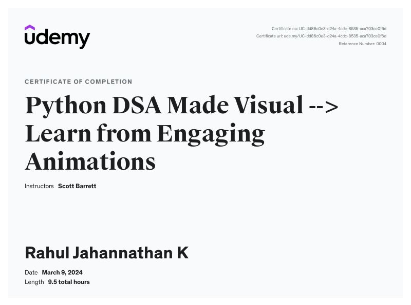 Rahul Jahannathan K on LinkedIn: #python #datastructures #algorithms # ... Rahul Jahannathan K on LinkedIn: #python #datastructures #algorithms # ...