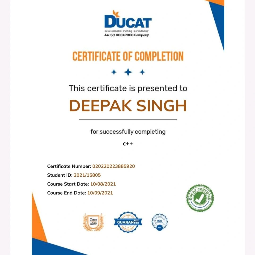 Deepak Singh on LinkedIn: #ducat #c Deepak Singh on LinkedIn: #ducat #c