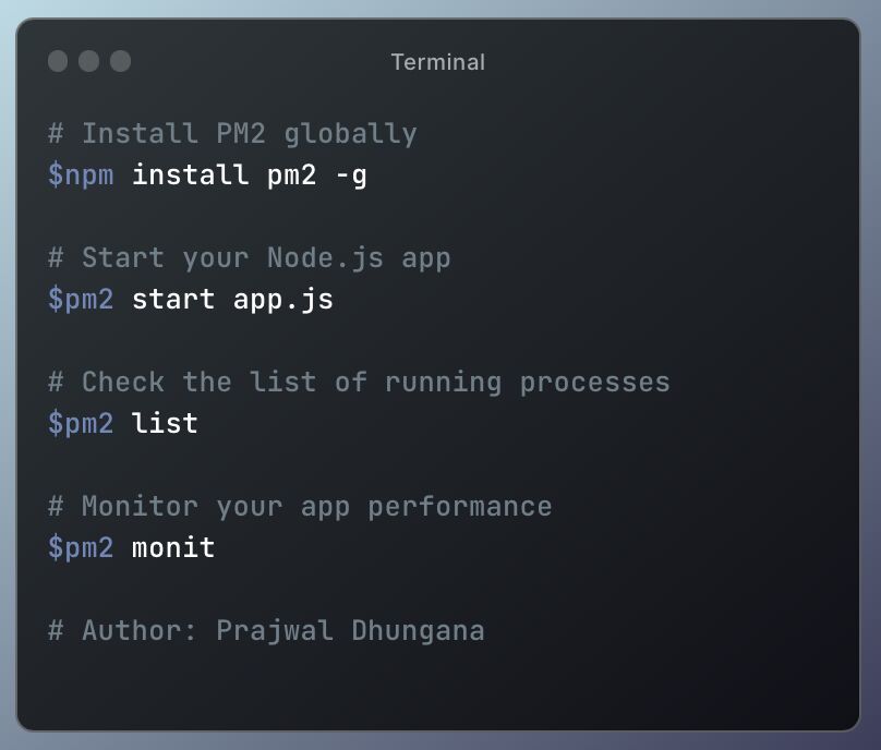 How to master PM2 for Node.js apps | Prajwal Dhungana posted on the ... How to master PM2 for Node.js apps | Prajwal Dhungana posted on the ...