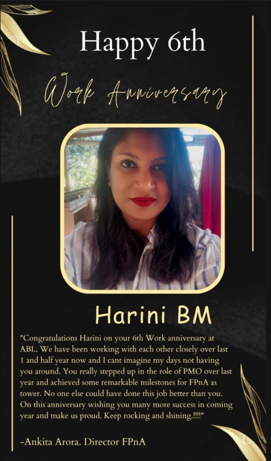 Harini BM on LinkedIn: #work #people #grateful #leader #thankyou # ... Harini BM on LinkedIn: #work #people #grateful #leader #thankyou # ...