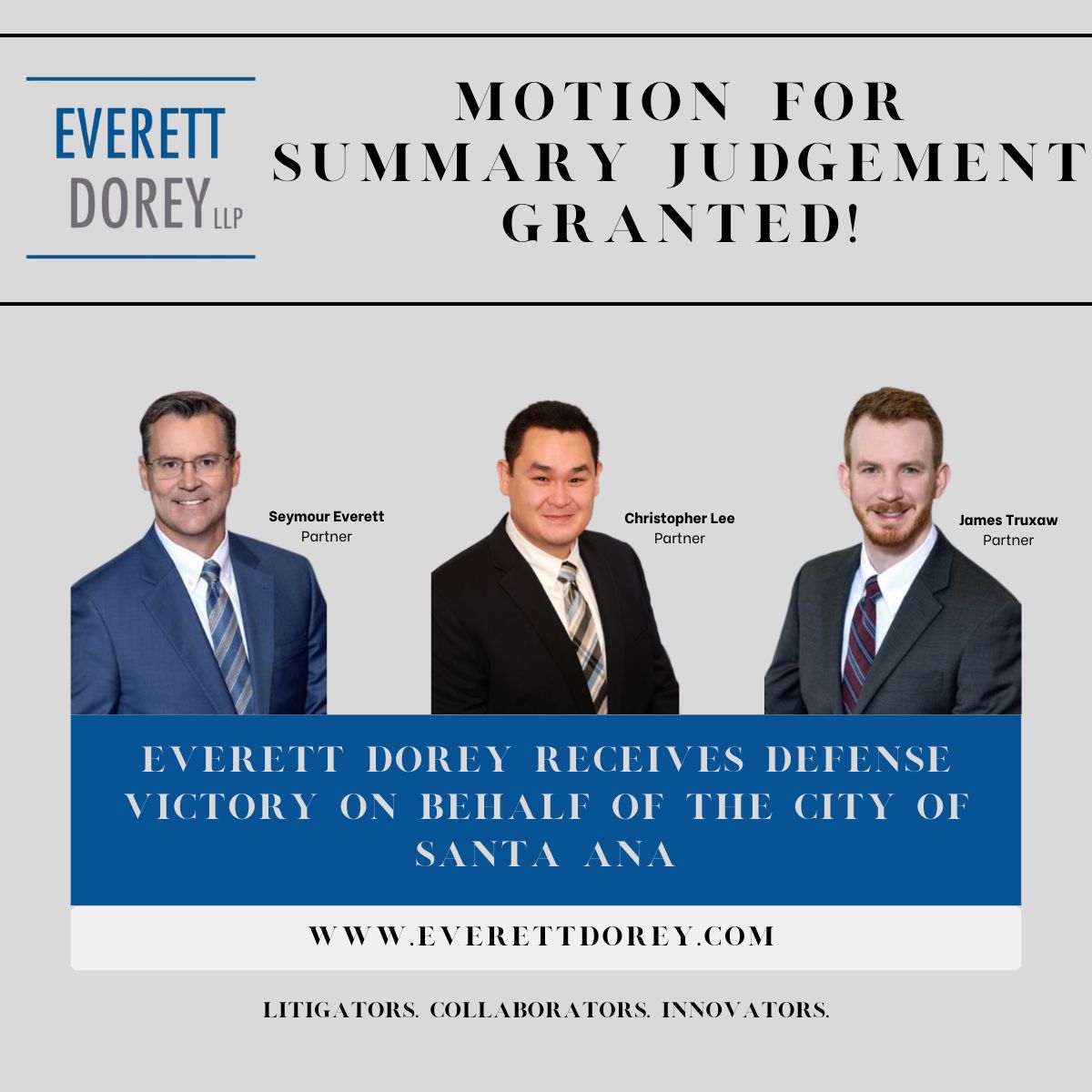 Everett Dorey on LinkedIn: Motion for Summary Judgment granted! In a ... Everett Dorey on LinkedIn: Motion for Summary Judgment granted! In a ...