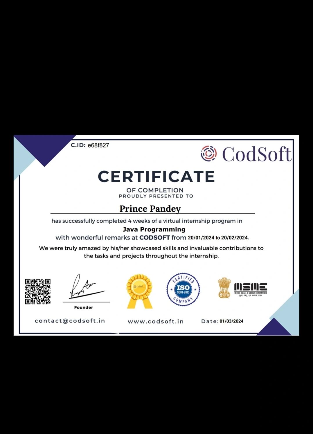 PRINCE PANDEY on LinkedIn: #javaprogramming #internship PRINCE PANDEY on LinkedIn: #javaprogramming #internship