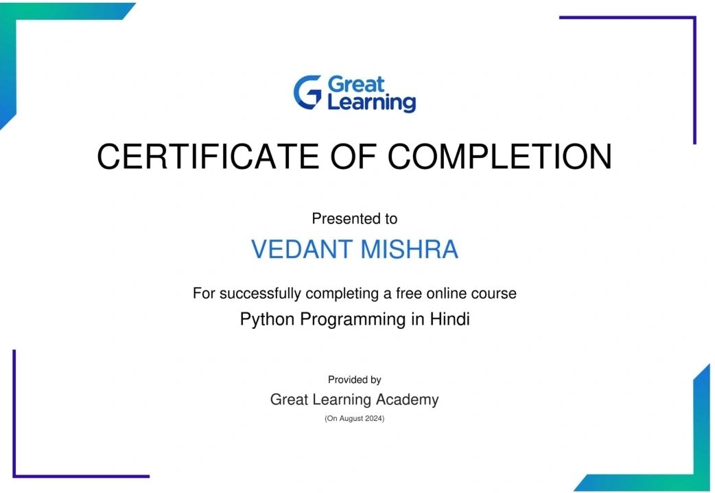 VEDANT MISHRA on LinkedIn: #greatlearningacademy #greatlearning # ... VEDANT MISHRA on LinkedIn: #greatlearningacademy #greatlearning # ...