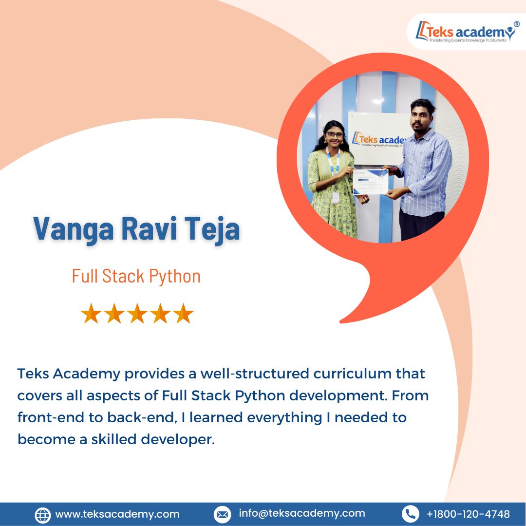 Teks Academy on LinkedIn: #testimonial #fullstackdevelopment #python # ... Teks Academy on LinkedIn: #testimonial #fullstackdevelopment #python # ...