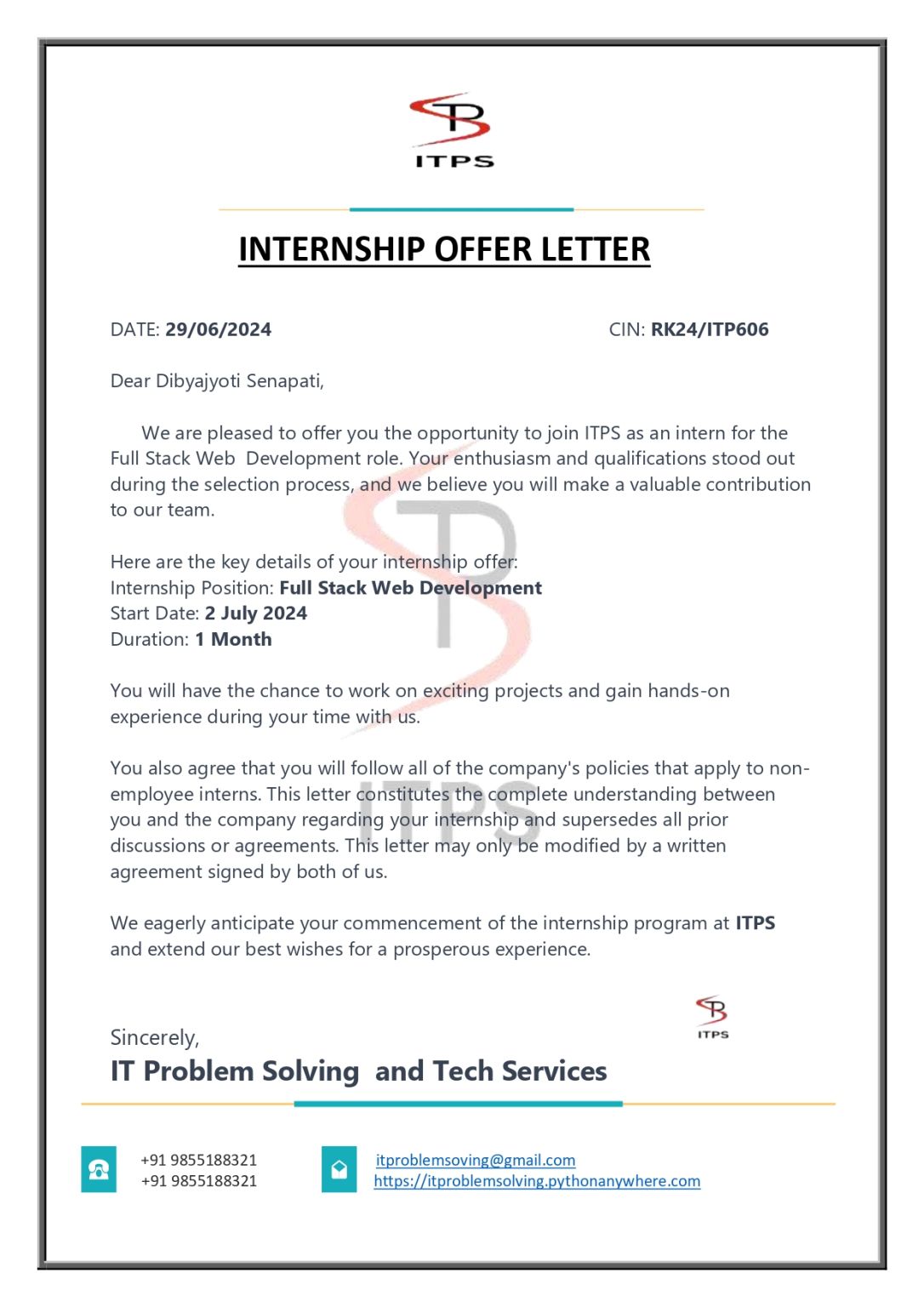 Dibyajyoti Senapati on LinkedIn: #itproblemsolving #internship Dibyajyoti Senapati on LinkedIn: #itproblemsolving #internship