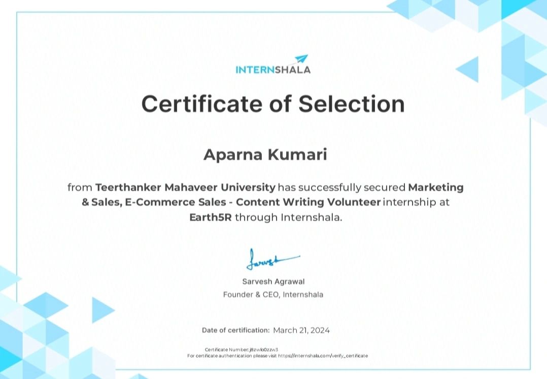 Aparna Kumari on LinkedIn: I received the selection letter of # ... Aparna Kumari on LinkedIn: I received the selection letter of # ...