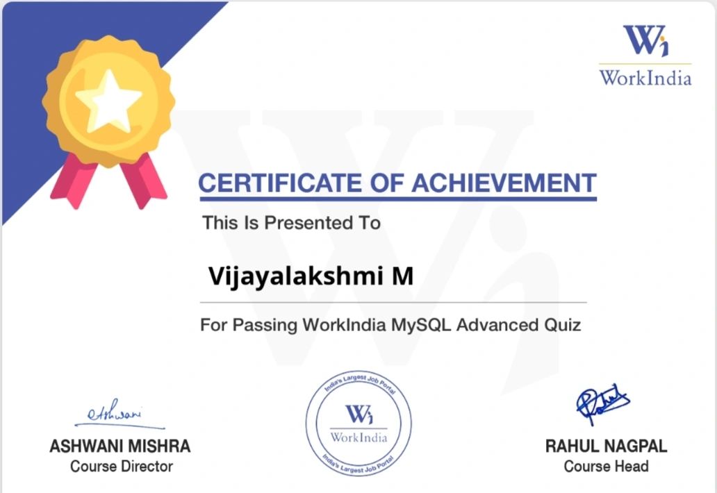 vijayalakshmi Murugan on LinkedIn: #mysql #databasemanagement # ... vijayalakshmi Murugan on LinkedIn: #mysql #databasemanagement # ...