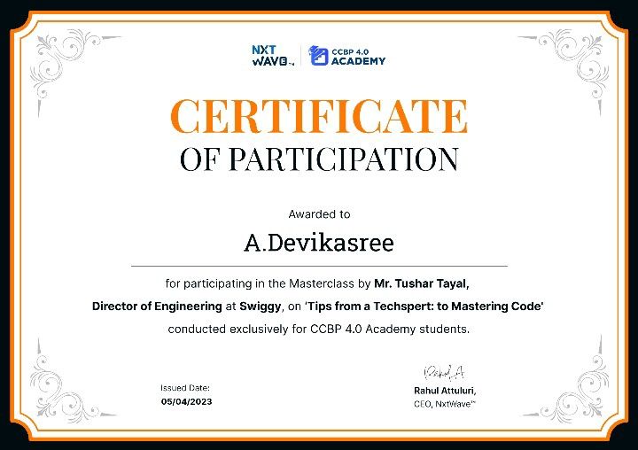 Devika Sree on LinkedIn: #nxtwave #ccbpacademy #masterclass Devika Sree on LinkedIn: #nxtwave #ccbpacademy #masterclass