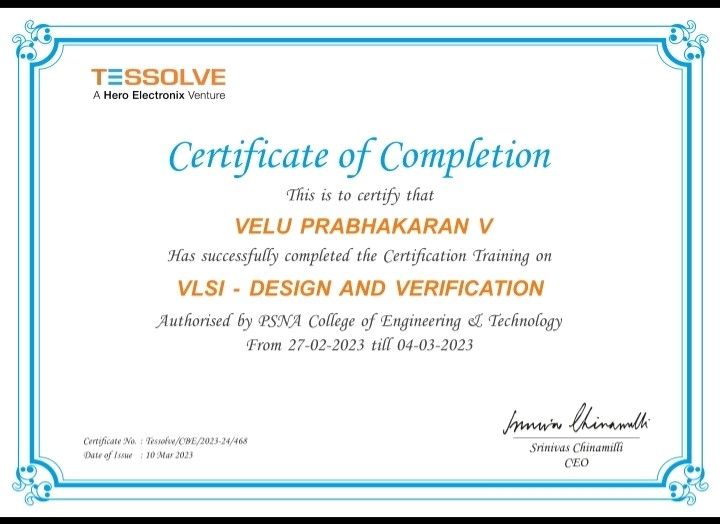 Velu Prabhakaran V on LinkedIn: #tessolve #verilog #systemverilog # ... Velu Prabhakaran V on LinkedIn: #tessolve #verilog #systemverilog # ...