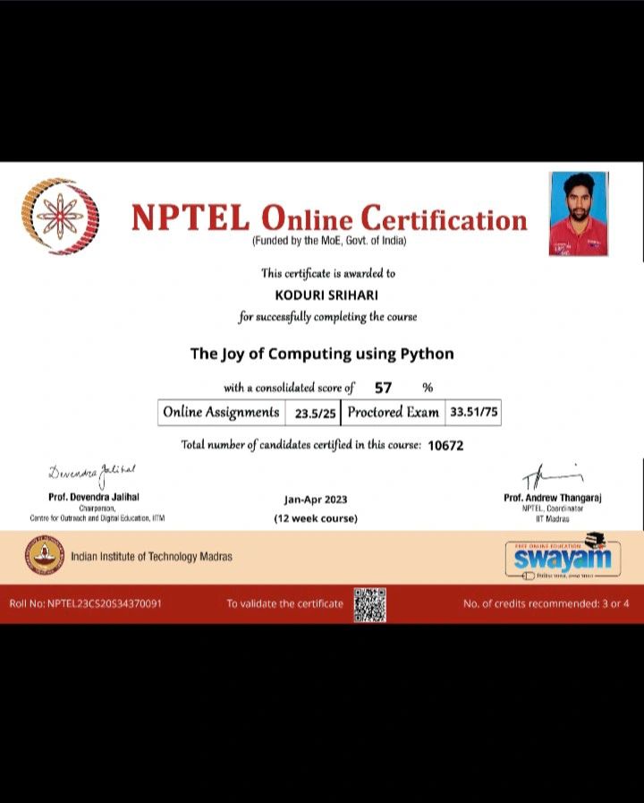 Koduri Srihari on LinkedIn: #nptel #pythonprogramming #dataanalysis # ... Koduri Srihari on LinkedIn: #nptel #pythonprogramming #dataanalysis # ...