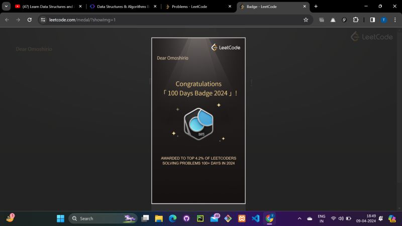 Tanya Singh on LinkedIn: 100 Days of LeetCode in 2024 Tanya Singh on LinkedIn: 100 Days of LeetCode in 2024