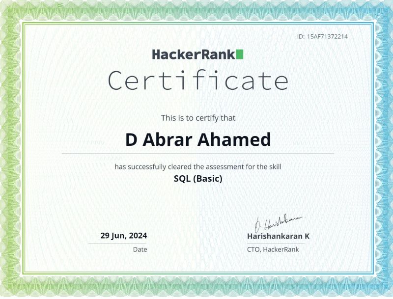 Abrar Ahmed on LinkedIn: #sql #dataanalytics #hackerrank # ... Abrar Ahmed on LinkedIn: #sql #dataanalytics #hackerrank # ...