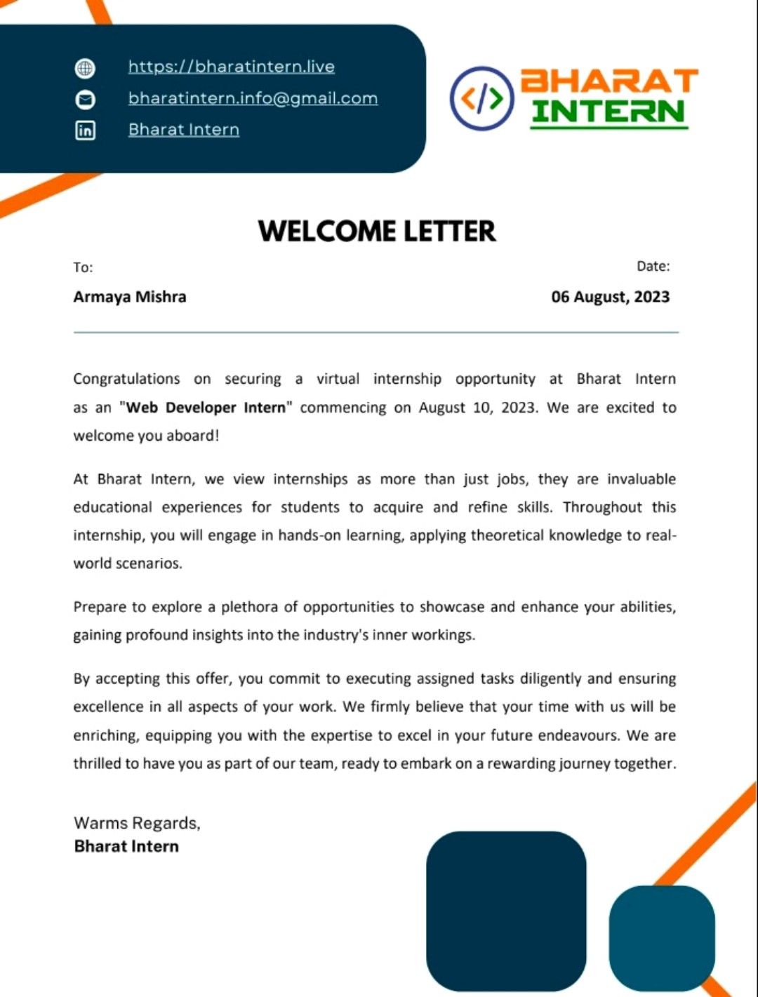 Armaya Mishra on LinkedIn: #internshipopportunity #internshipoffer # ... Armaya Mishra on LinkedIn: #internshipopportunity #internshipoffer # ...