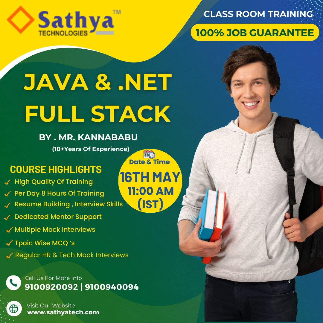 Sathya Technologies on LinkedIn: #javafullstack #javafullstackdeveloper ... Sathya Technologies on LinkedIn: #javafullstack #javafullstackdeveloper ...