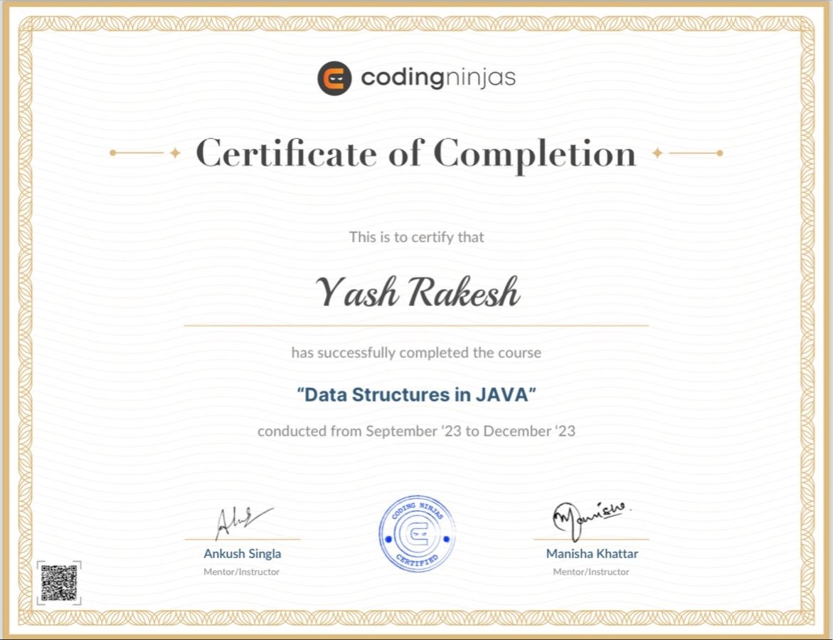Yash Rakesh on LinkedIn: #datastructures #algorithms #codingninjas Yash Rakesh on LinkedIn: #datastructures #algorithms #codingninjas