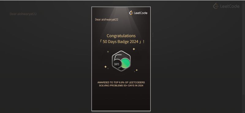 Aishwarya Tatiwar on LinkedIn: #leetcode #codingstreak #50daysofcode # ... Aishwarya Tatiwar on LinkedIn: #leetcode #codingstreak #50daysofcode # ...