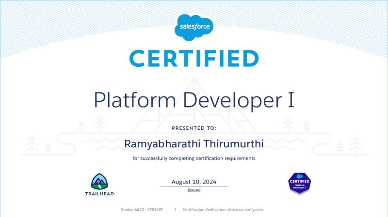 Ramyabharathi Thirumurthi on LinkedIn: #salesforcecertified # ... Ramyabharathi Thirumurthi on LinkedIn: #salesforcecertified # ...