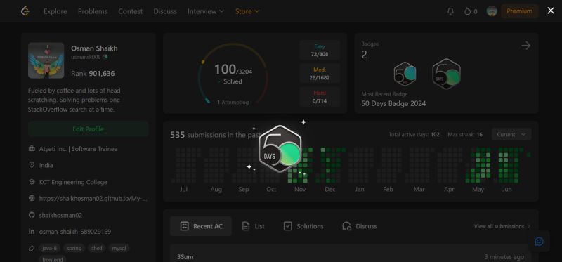 Osman Shaikh on LinkedIn: #leetcode #codingjourney #problemsolving # ... Osman Shaikh on LinkedIn: #leetcode #codingjourney #problemsolving # ...