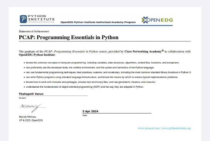 Varun Thallapelli on LinkedIn: #python #programming #cisco Varun Thallapelli on LinkedIn: #python #programming #cisco