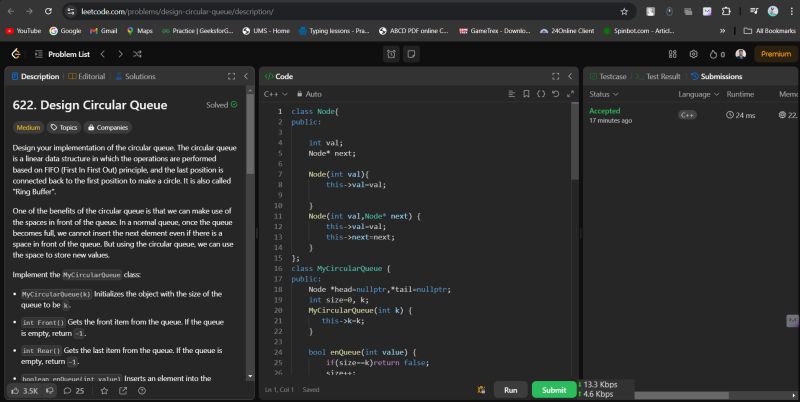 Maroof Hasan khan on LinkedIn: 🌟 Solving Circular Queue Design with ... Maroof Hasan khan on LinkedIn: 🌟 Solving Circular Queue Design with ...