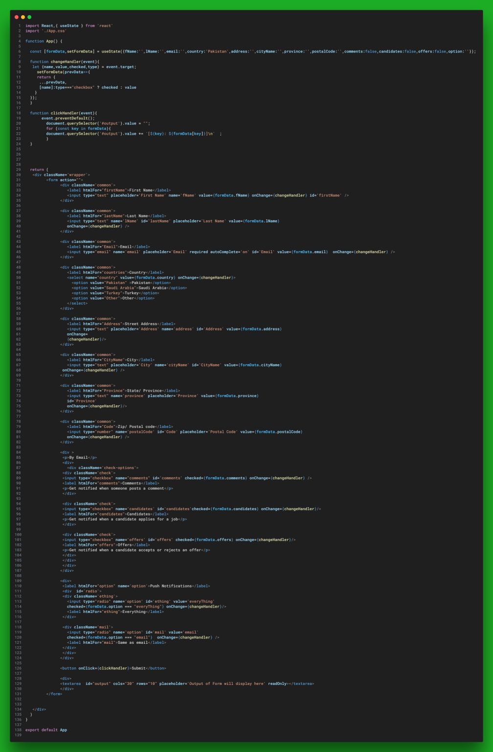 Raza Hussain on LinkedIn: Form in React + Controlled Components ... Raza Hussain on LinkedIn: Form in React + Controlled Components ...