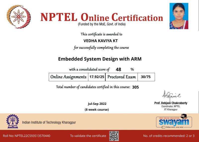 VEDHA KAVIYA KUMAR on LinkedIn: #nptel VEDHA KAVIYA KUMAR on LinkedIn: #nptel