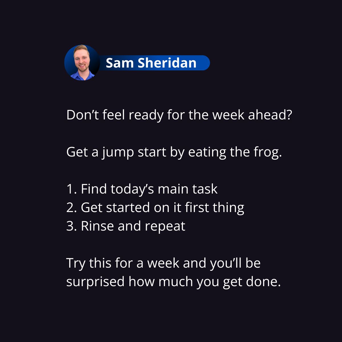 Samuel Sheridan on LinkedIn: Struggling to concentrate on Monday ... Samuel Sheridan on LinkedIn: Struggling to concentrate on Monday ...