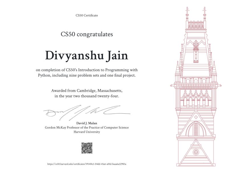 Divyanshu Jain on LinkedIn: #python #coding #cs50 Divyanshu Jain on LinkedIn: #python #coding #cs50