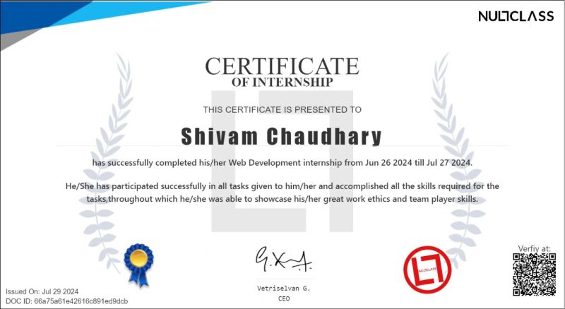 Shivam Chaudhary on LinkedIn: #internship #fullstackdevelopment # ... Shivam Chaudhary on LinkedIn: #internship #fullstackdevelopment # ...