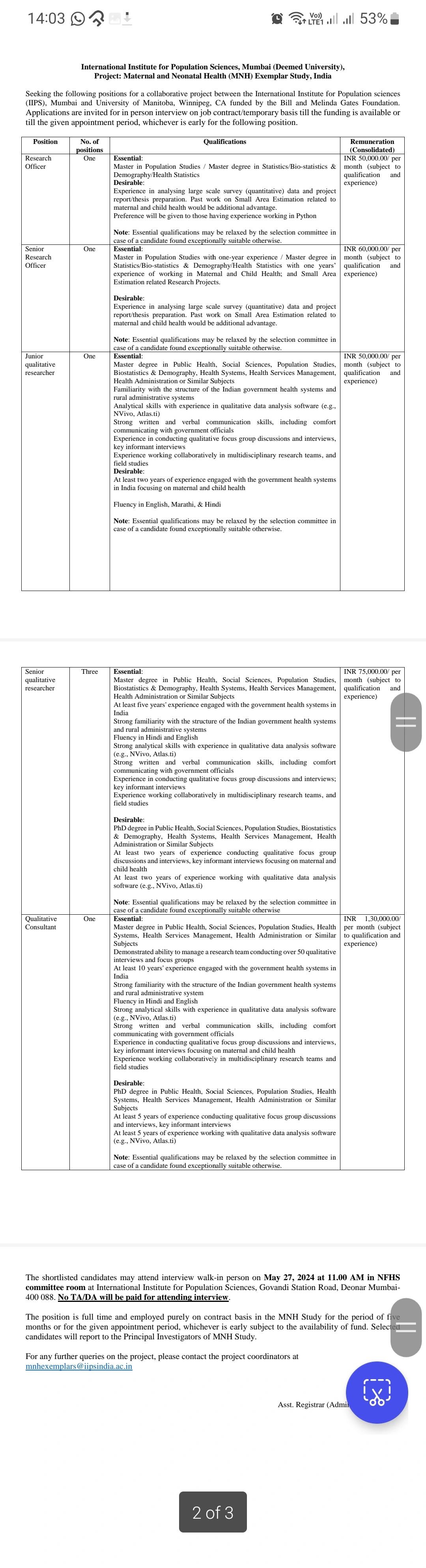 Dr Tushar Singh on LinkedIn: Research Positions Dr Tushar Singh on LinkedIn: Research Positions