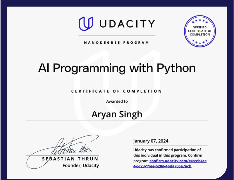 Aryan Singh on LinkedIn: #ai #python #deeplearning #udacity #aws # ... Aryan Singh on LinkedIn: #ai #python #deeplearning #udacity #aws # ...