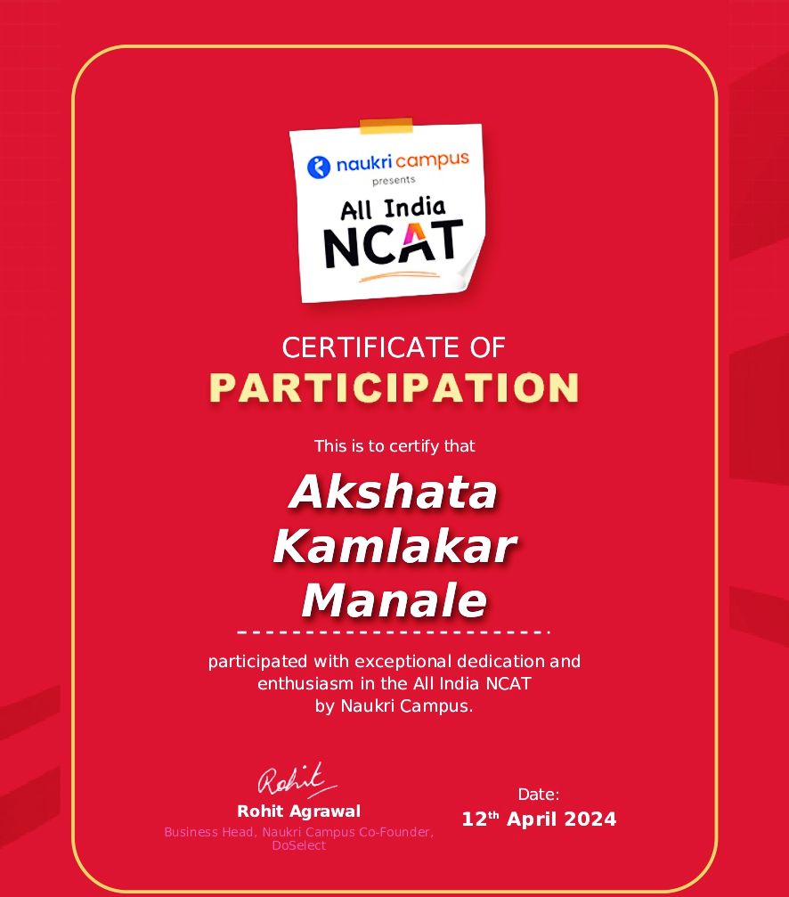 Akshata Manale on LinkedIn: #ncat #jobs #test #naukricampus #aptitude Akshata Manale on LinkedIn: #ncat #jobs #test #naukricampus #aptitude