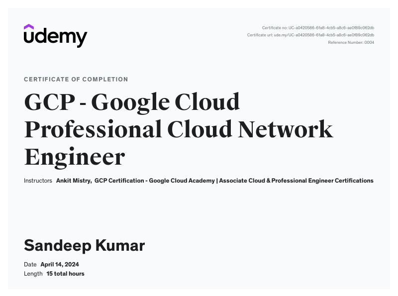 Sandeep Kumar Rai on LinkedIn: #networking #gcp #certification Sandeep Kumar Rai on LinkedIn: #networking #gcp #certification