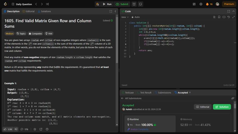 Aalekh Maurya on LinkedIn: #day165 #potd #java #array #greedy #matrix # ... Aalekh Maurya on LinkedIn: #day165 #potd #java #array #greedy #matrix # ...