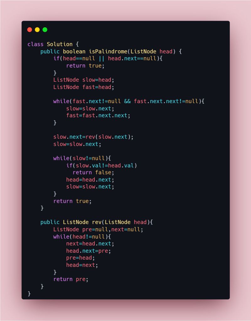 Palindrome linked list: Easy | ANIRUTH A L posted on the topic | LinkedIn Palindrome linked list: Easy | ANIRUTH A L posted on the topic | LinkedIn