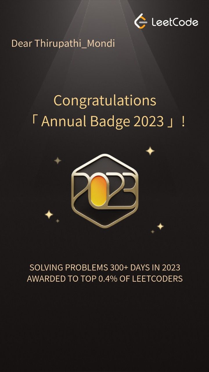 Thirupathi Mondi on LinkedIn: #leetcode #leetcodechallenge #dsa Thirupathi Mondi on LinkedIn: #leetcode #leetcodechallenge #dsa
