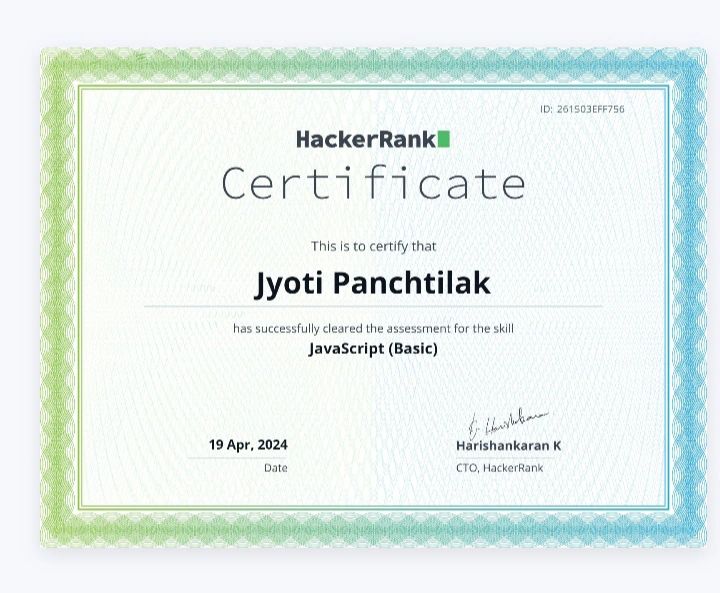 Jyoti Panchtilak on LinkedIn: #javascript #hackerrank Jyoti Panchtilak on LinkedIn: #javascript #hackerrank