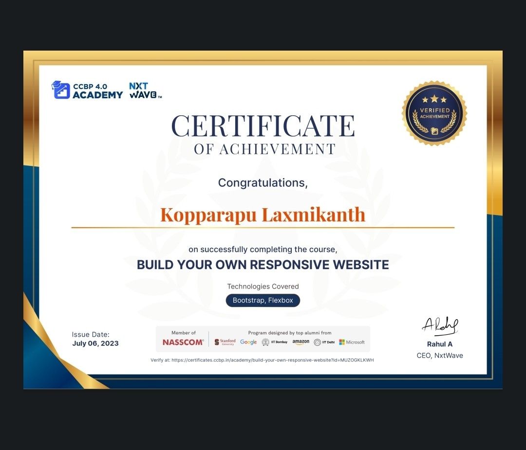 Laxmikanth Kopparapu on LinkedIn: #html #css #internship #frontend # ... Laxmikanth Kopparapu on LinkedIn: #html #css #internship #frontend # ...