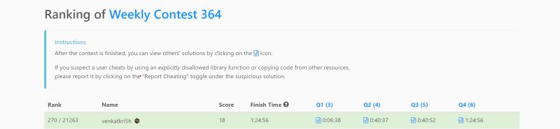 Venkata Krishnan on LinkedIn: #codingchallenge #leetcode #problemsolving Venkata Krishnan on LinkedIn: #codingchallenge #leetcode #problemsolving