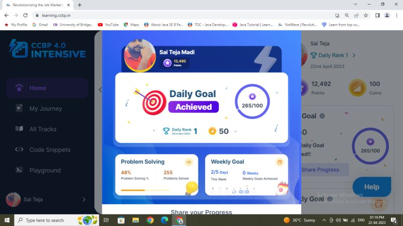 SAI TEJA MADI on LinkedIn: #day4 #ccbp #nxtwave #restartlearning SAI TEJA MADI on LinkedIn: #day4 #ccbp #nxtwave #restartlearning