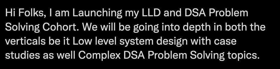 Kartik S. on LinkedIn: #tech #mentorship #dsa #systemdesign #faang #maang Kartik S. on LinkedIn: #tech #mentorship #dsa #systemdesign #faang #maang