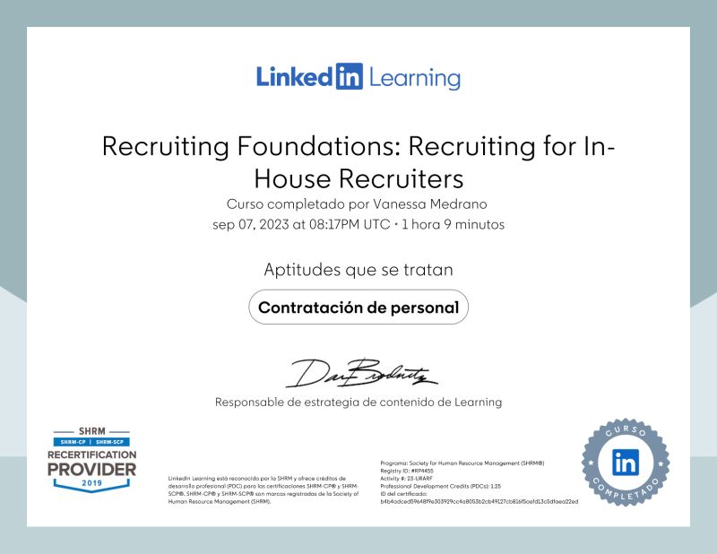 Vanessa Medrano on LinkedIn: Certificate of Completion Vanessa Medrano on LinkedIn: Certificate of Completion