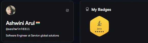 Ashwini Arul on LinkedIn: #achievementunlocked #hackerrank Ashwini Arul on LinkedIn: #achievementunlocked #hackerrank