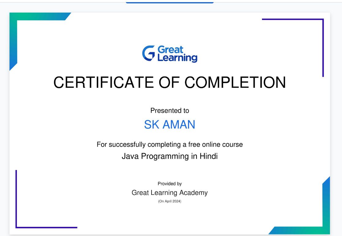 SK AMAN on LinkedIn: #java #programming SK AMAN on LinkedIn: #java #programming