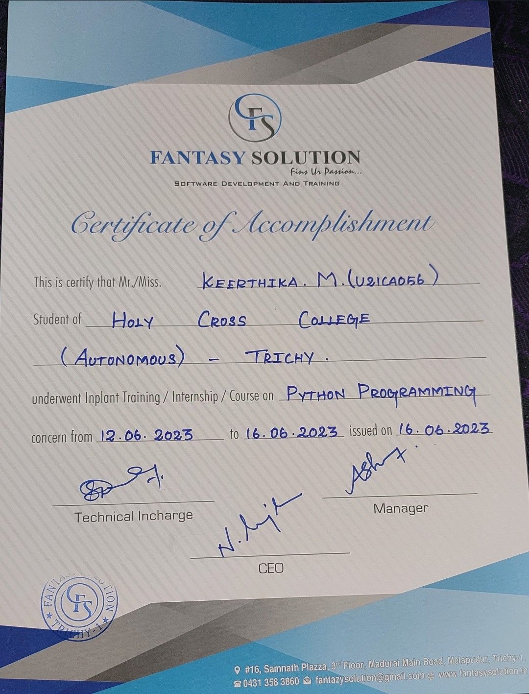 Keerthika M on LinkedIn: #internship Keerthika M on LinkedIn: #internship