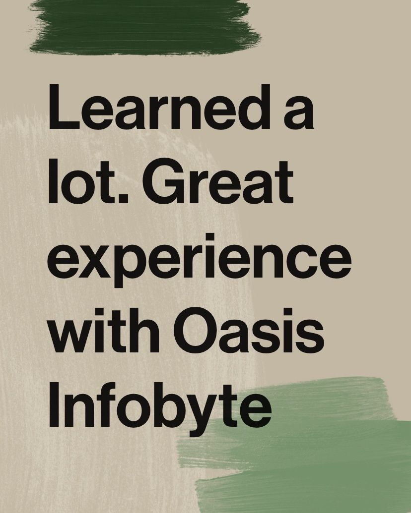 Aastha Suman on LinkedIn: #oasisinfobyte #oasisinfobyte #internship # ... Aastha Suman on LinkedIn: #oasisinfobyte #oasisinfobyte #internship # ...