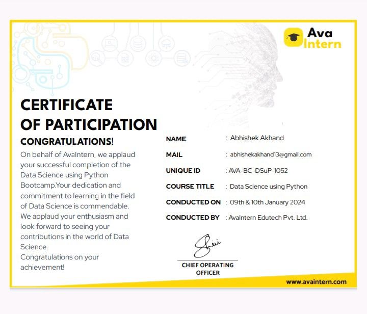 Abhishek Akhand on LinkedIn: #datascience #python #bootcamp # ... Abhishek Akhand on LinkedIn: #datascience #python #bootcamp # ...