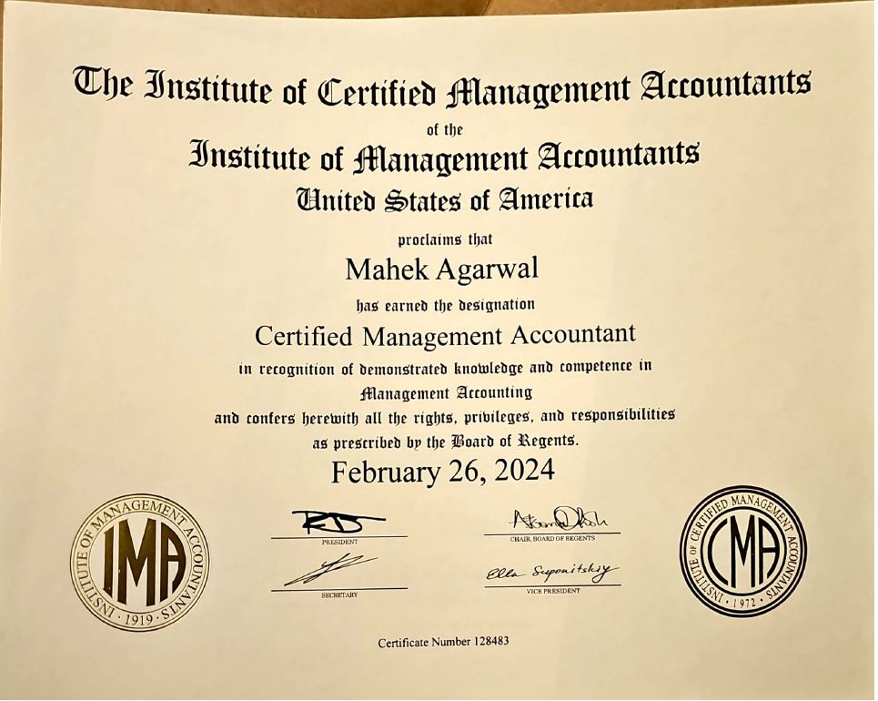 Mahek Agarwal on LinkedIn: #cma #charter #qualified #careergrowth Mahek Agarwal on LinkedIn: #cma #charter #qualified #careergrowth